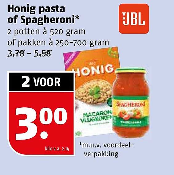 Honig Pasta Of Spagheroni* 2 Potten À 520 Gram Of Pakken À 250-700 Gram ...