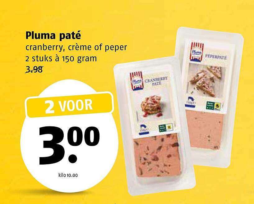 Pluma Paté Cranberry, Crème Of Peper 2 Stuks À 150 Gram Aanbieding bij ...
