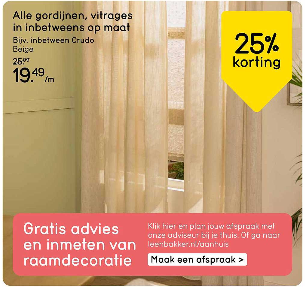 Alle Gordijnen, Vitrages In Inbetweens Op Maat Aanbieding bij Leen ...