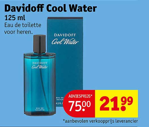 Davidoff Cool Water 125 Ml Eau De Toilette Voor Heren. Aanbieding bij ...