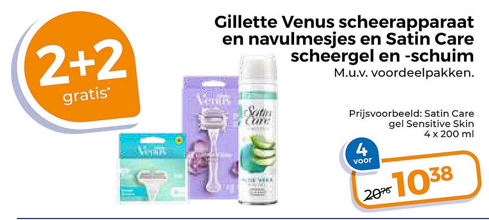Gillette Venus Scheerapparaat En Navulmesjes En Satin Care Scheergel En ...