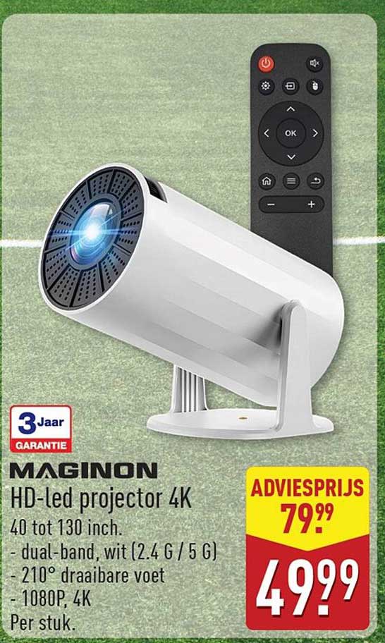 Maginon Hd-Led Projector 4K Aanbieding bij ALDI - FolderFeest.nl