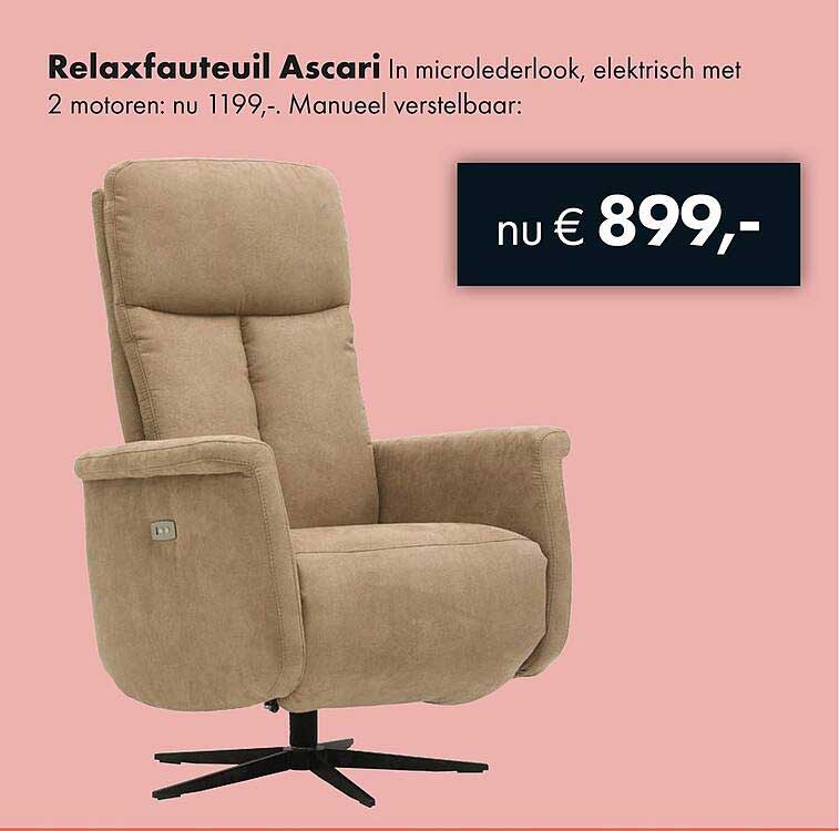 Relaxfauteuil Ascari In Microlederlook, Elektrisch Met 2 Motoren: Nu ...