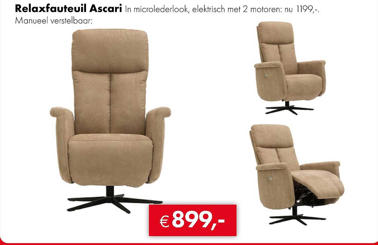 Relaxfauteuil Ascari In Microlederlook, Elektrisch Met 2 Motoren: Nu ...