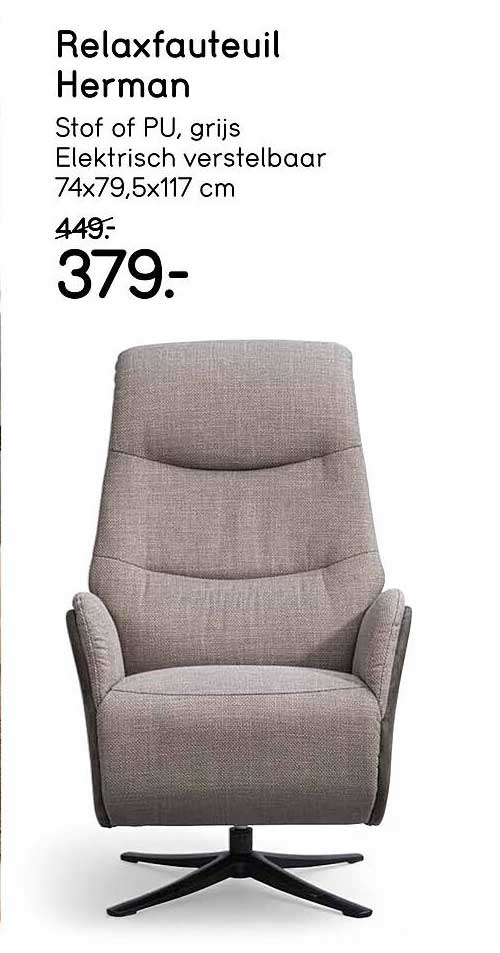 Relaxfauteuil Herman Aanbieding bij Leen Bakker - FolderFeest.nl