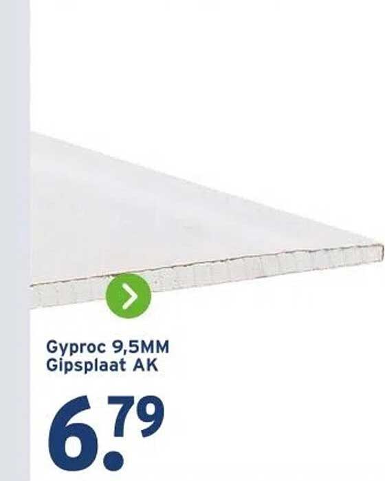 Gyproc 9,5Mm Gipsplaat Ak Aanbieding bij GAMMA - FolderFeest.nl