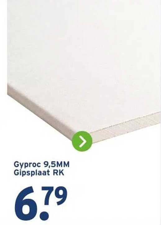 Gyproc 9,5Mm Gipsplaat Rk Aanbieding bij GAMMA - FolderFeest.nl