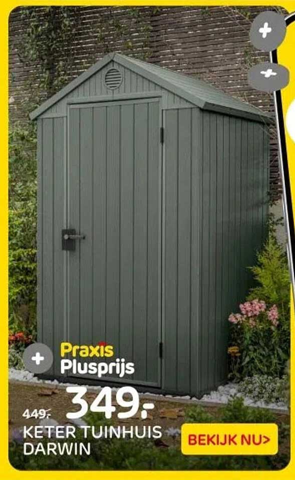 Keter Tuinhuis Darwin Aanbieding bij Praxis - FolderFeest.nl