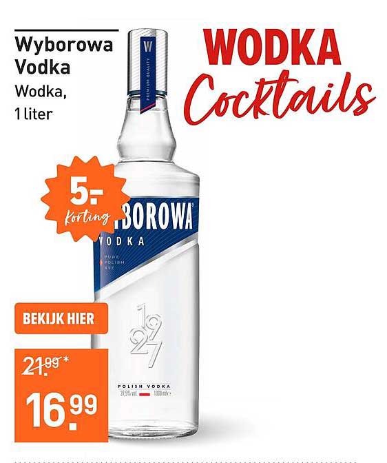 Wyborowa Vodka, 1 Liter aanbieding bij Gall & Gall