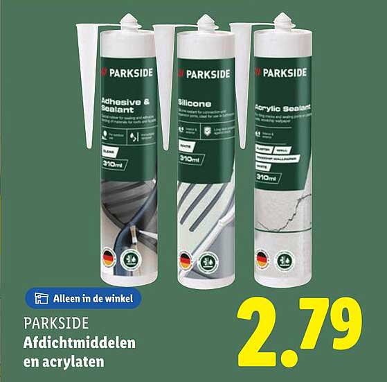 Parkside Afdichtmiddel En Acrylaten Aanbieding bij Lidl - FolderFeest.nl