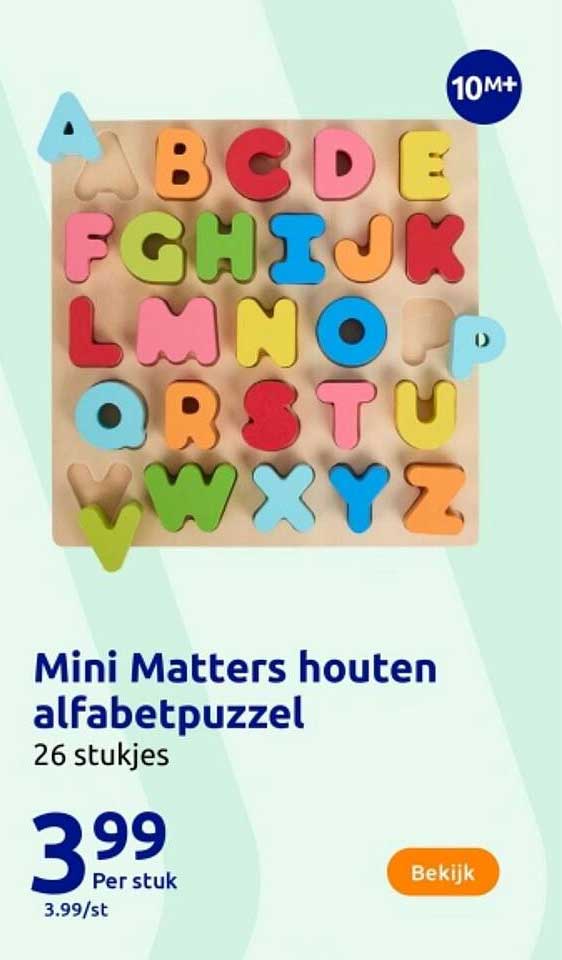 Mini Matters Houten Alfabetpuzzel aanbieding bij Action