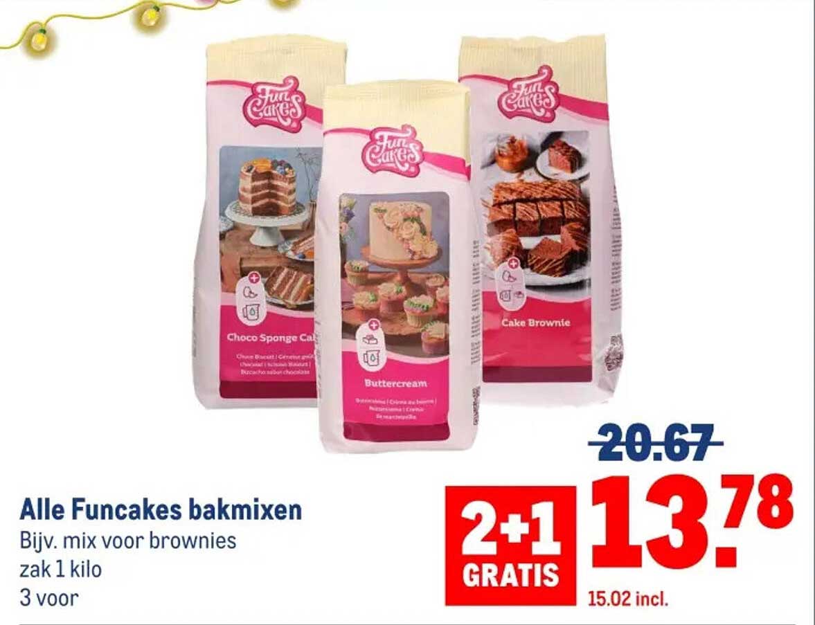 Alle Funcakes Bakmixen Bijv. Mix Voor Brownies Zak 1 Kilo 3 Voor ...