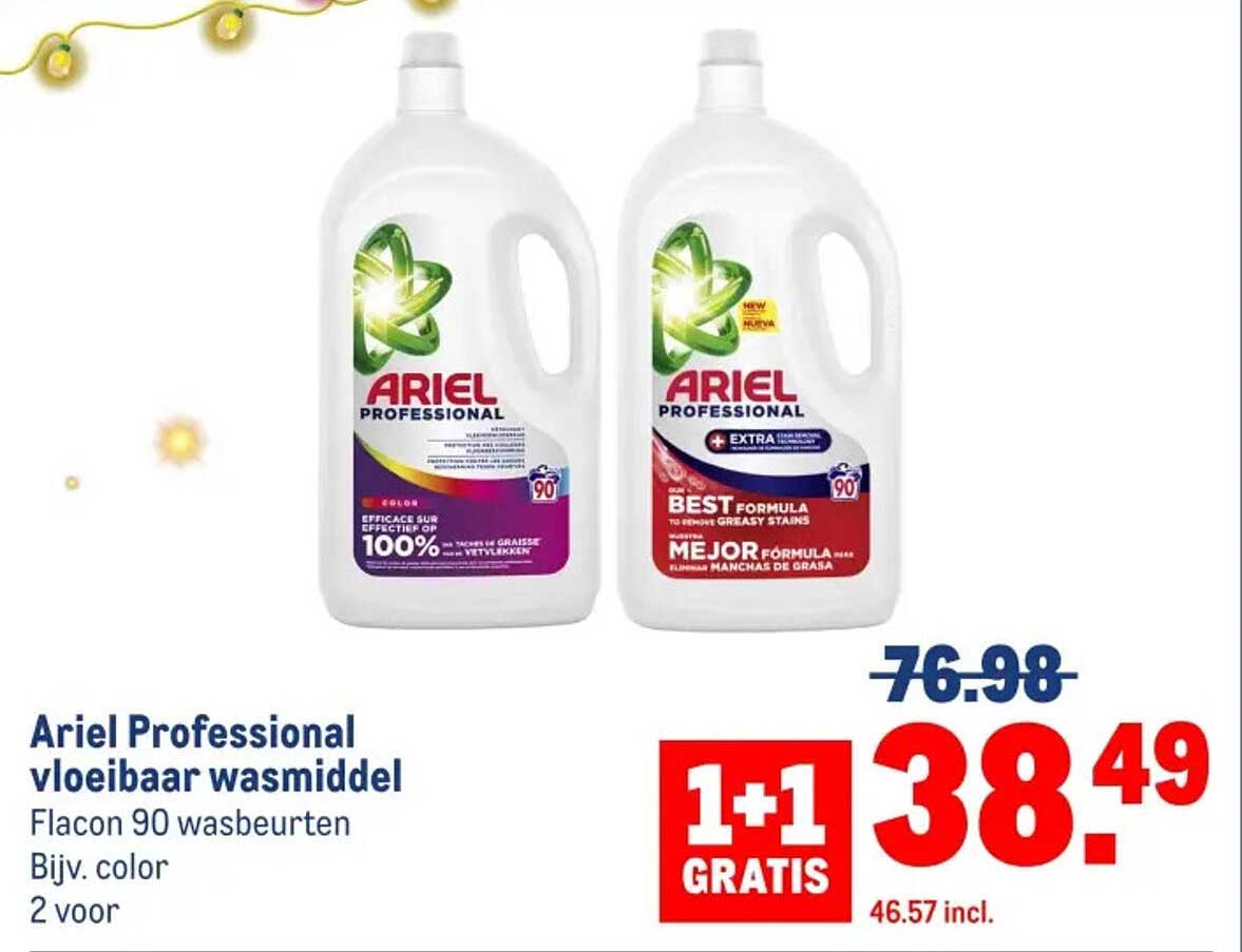 Ariel Professional Wasmiddel Flacon 60 Wasbeurten Aanbieding bij Makro ...