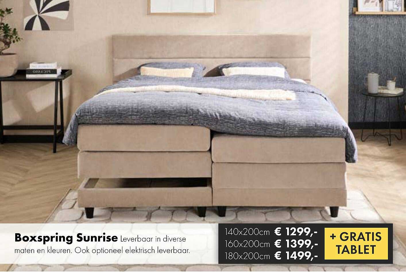 Boxspring Sunrise Leverbaar In Diverse Maten En Kleuren. Ook Optioneel ...