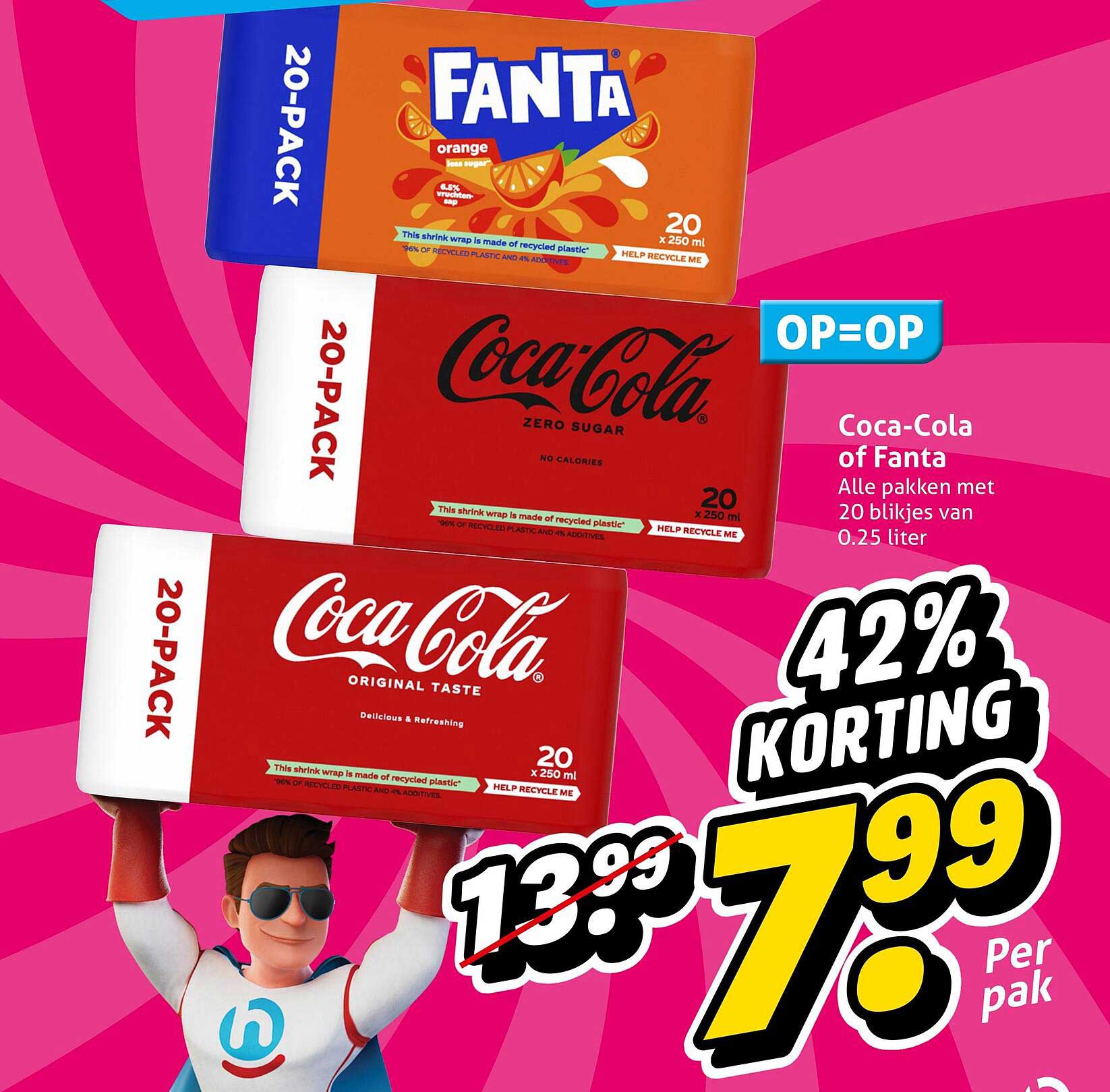Coca-Cola Of Fanta 20-Pack Aanbieding bij Hoogvliet - FolderFeest.nl