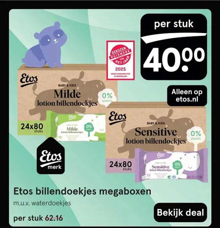 Etos Billendoekjes Megaboxen Aanbieding bij Etos - FolderFeest.nl