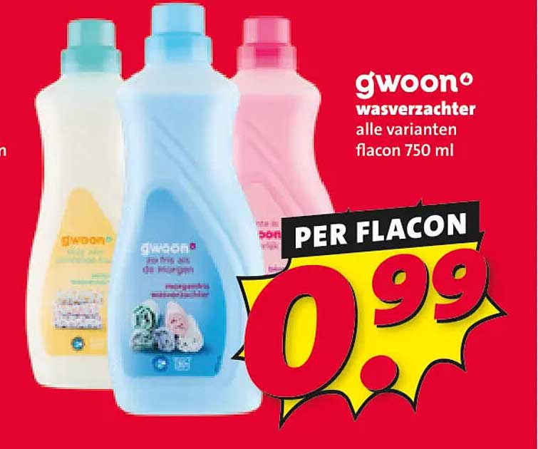 Gwoon Wasverzachter Alle Varianten Flacon 750 Ml Aanbieding bij ...