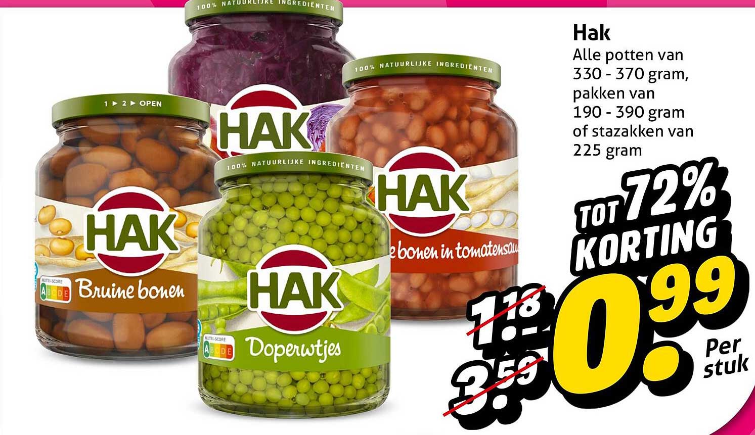 Hak - Alle Potten Van 330 - 370 Gram, Pakken Van 190 - 390 Gram Of ...