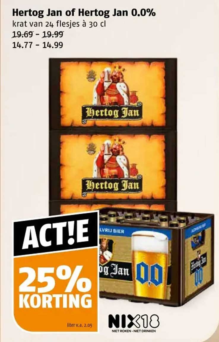 Hertog Jan Of Hertog Jan 0.0% Aanbieding bij Poiesz - FolderFeest.nl