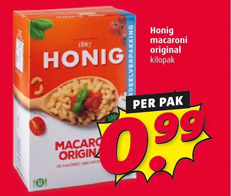 Honig Macaroni Original Kilopak Aanbieding bij Boni - FolderFeest.nl