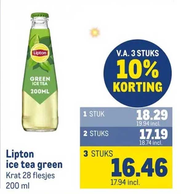 Lipton Ice Tea Green Krat 28 Flesjes 200 Ml Aanbieding bij Makro ...