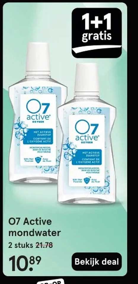 O7 Active Mondwater 2 Stuks 21-78 Aanbieding bij Etos - FolderFeest.nl