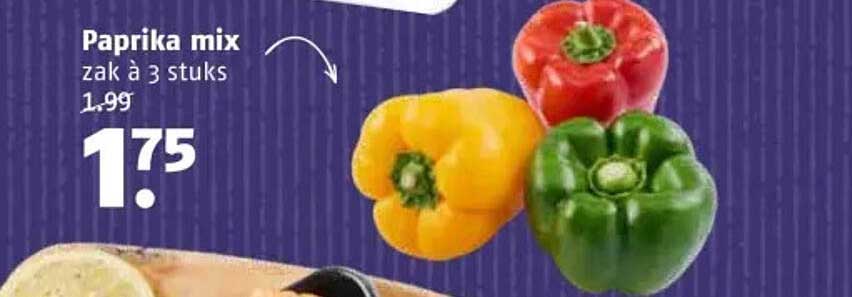 Paprika Mix Zak À 3 Stuks Aanbieding bij Poiesz - FolderFeest.nl