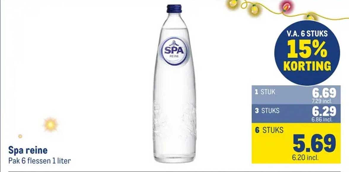 Spa Reïne - Pak 6 Flessen 1 Liter Aanbieding bij Makro - FolderFeest.nl