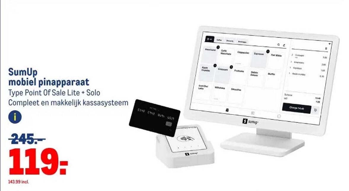 Sumup Mobiel Pinapparaat Type Point Of Sale Lite + Solo Compleet En ...
