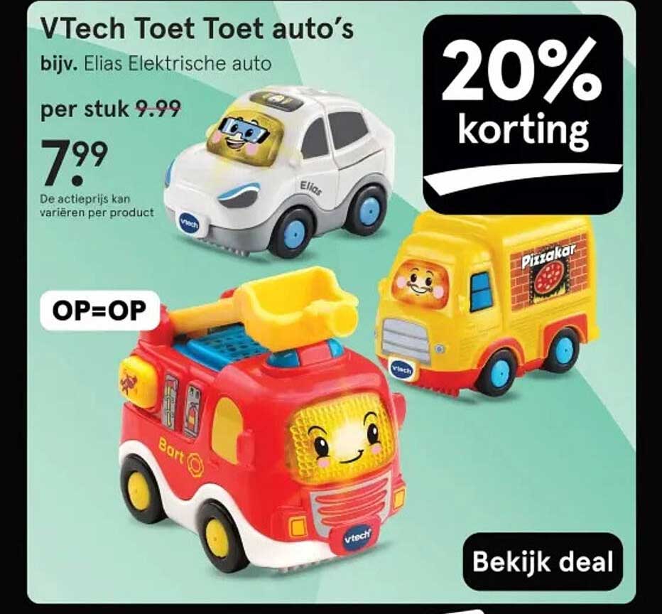 Vtech Toet Toet Auto’s Bijv. Elias Elektrische Auto Aanbieding bij Etos ...