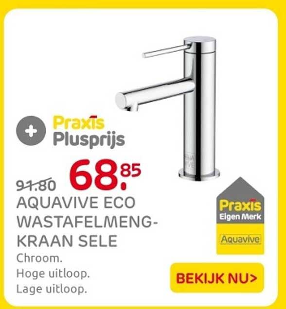 Aquavive Eco Wastafelmengkraan Sele Aanbieding bij Praxis - FolderFeest.nl