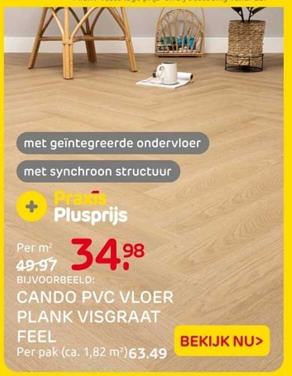 Cando Pvc Vloer Plank Visgraat Feel Aanbieding bij Praxis - FolderFeest.nl