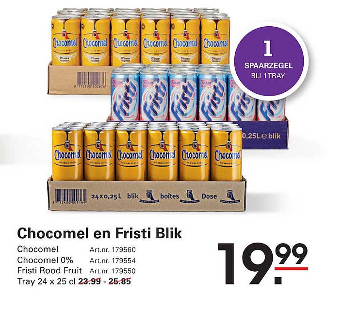 Chocomel En Fristi Blik Aanbieding bij Sligro - FolderFeest.nl