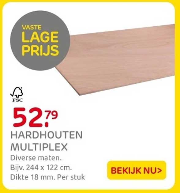 Hardhouten Multiplex Aanbieding bij Praxis - FolderFeest.nl