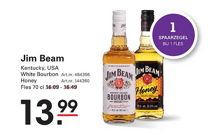 Jim Beam Kentucky Straight Bourbon Whiskey 70 Cl Aanbieding bij Sligro ...