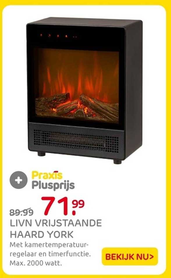 Livn Vrijstaande Haard York Aanbieding bij Praxis - FolderFeest.nl