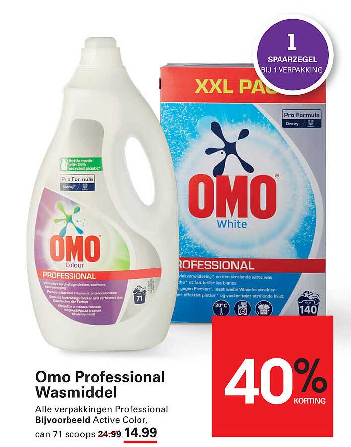 Omo Professional Wasmiddel Aanbieding bij Sligro - FolderFeest.nl