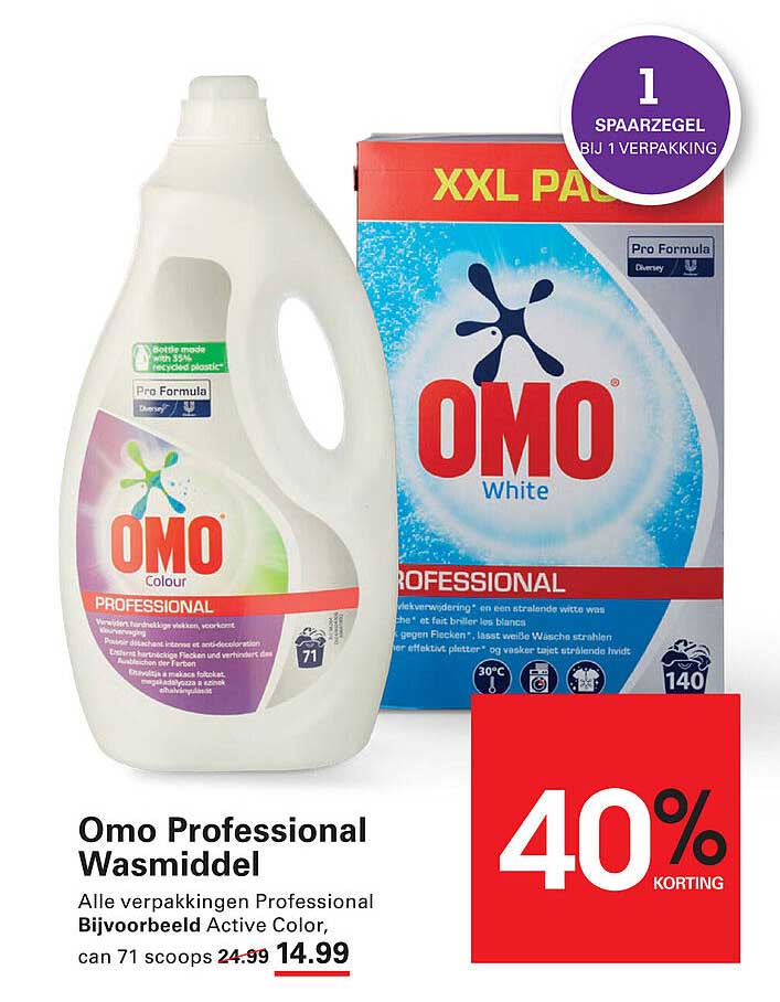 Omo Professional Wasmiddel Aanbieding bij Sligro - FolderFeest.nl