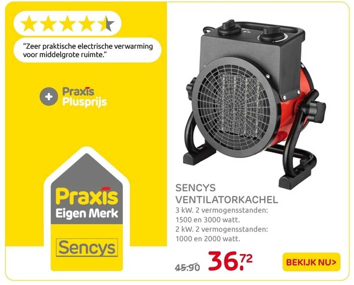 Sencys Ventilatorkachel Aanbieding bij Praxis - FolderFeest.nl