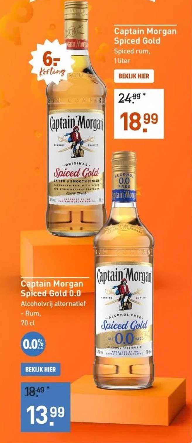Captain Morgan Spiced Gold Aanbieding bij Gall & Gall - FolderFeest.nl