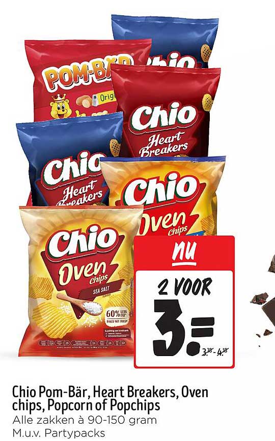 Chio Pom-Bär, Heart Breakers, Oven Chips, Popcorn Of Popchips ...