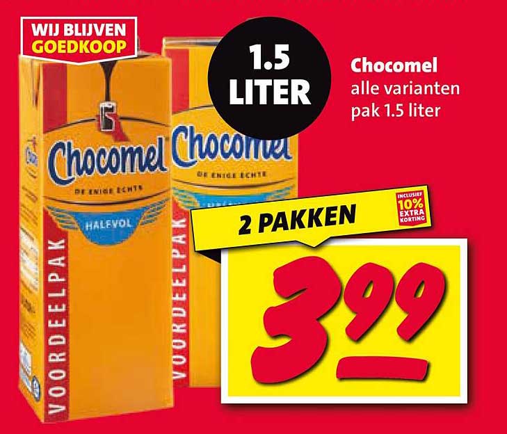 Chocomel Alle Varianten Pak 1.5 Liter Aanbieding bij Nettorama ...