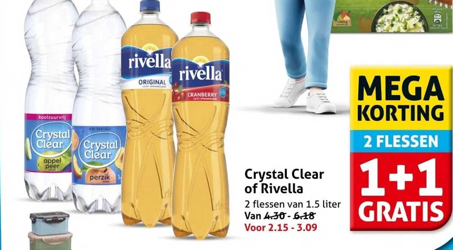 Crystal Clear Of Rivella 2 Flessen Van 1.5 Liter Aanbieding bij ...