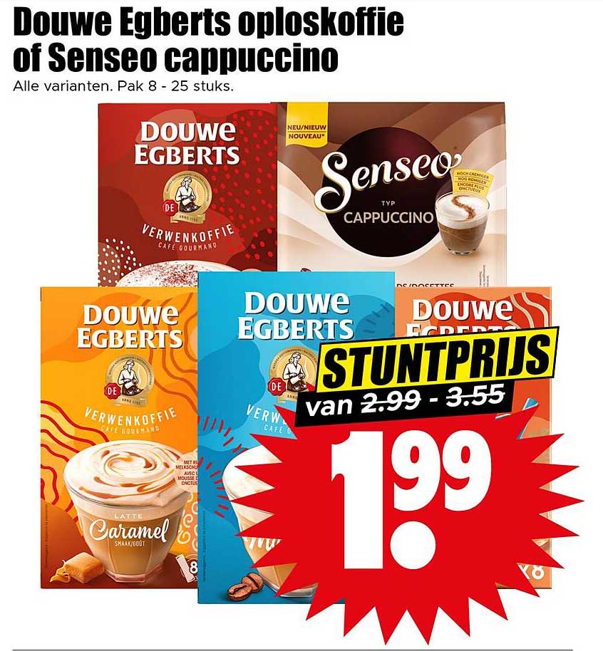 Douwe Egberts Oploskoffie Of Senseo Cappuccino Aanbieding bij Dirk ...