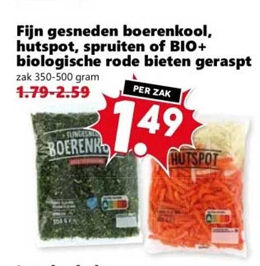 Fijn Gesneden Boerenkool, Hutspot, Spruiten Of Bio+ Biologische Rode ...