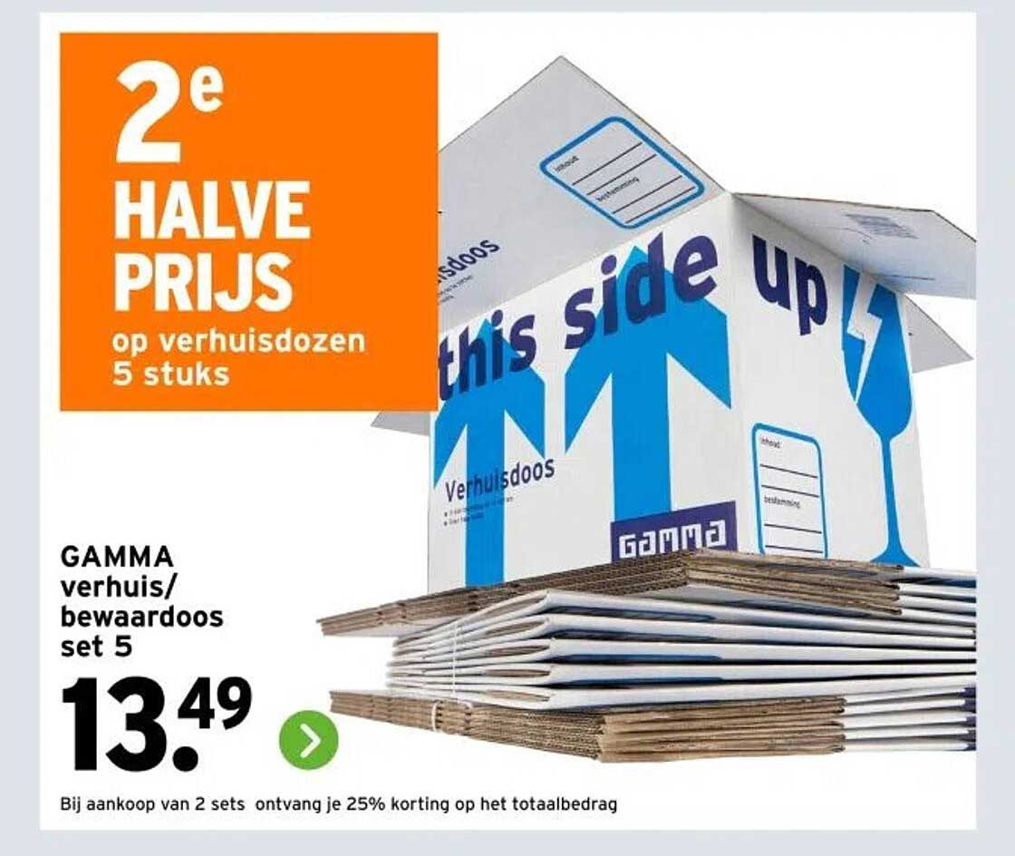 Gamma Verhuis/ Bewaardoos Set 5 Aanbieding bij GAMMA - FolderFeest.nl