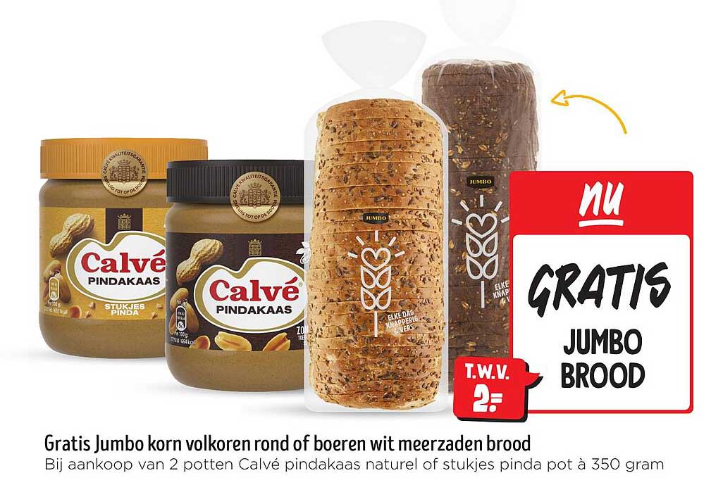 Gratis Jumbo Korn Volkoren Rond Of Boeren Wit Meerzaden Brood ...