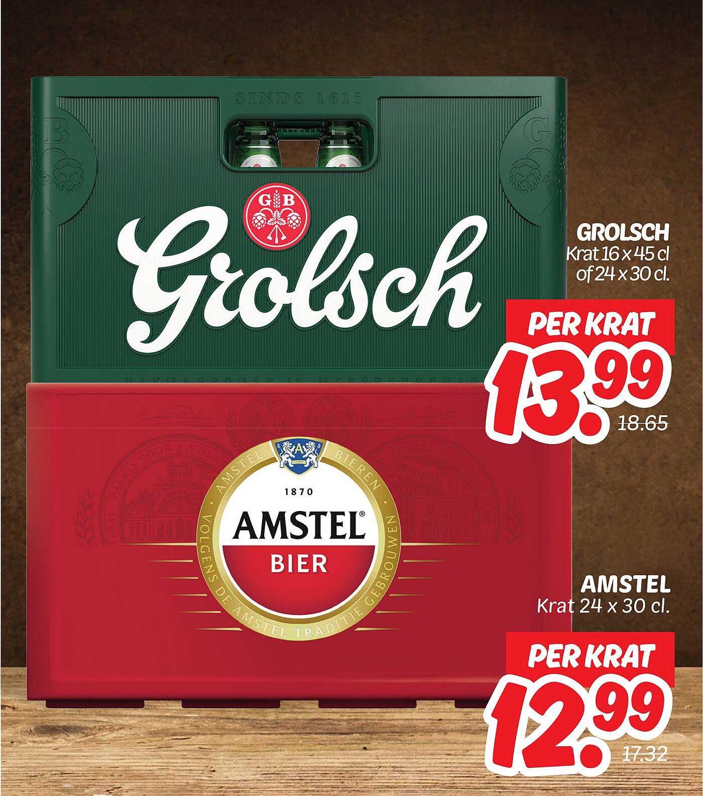 Grolsch Krat 16 X 45 Cl Of 24 X 30 Cl. Aanbieding bij Dekamarkt ...