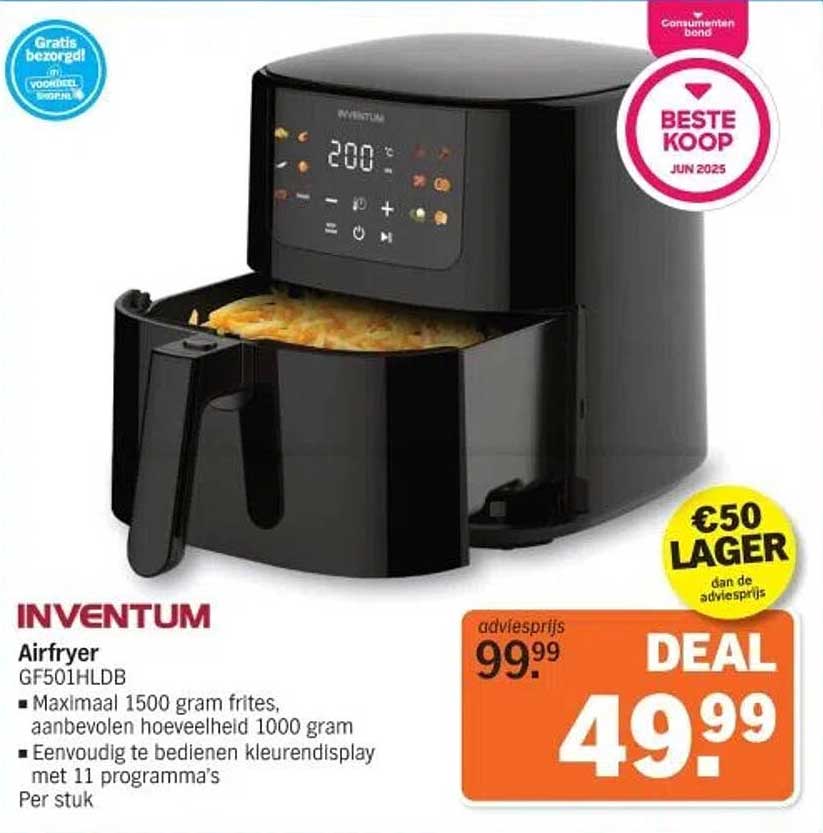 Inventum Airfryer Gf501Hldb Aanbieding bij Albert Heijn - FolderFeest.nl