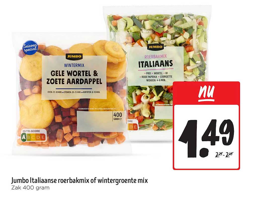 Jumbo Italiaanse Roerbakmix Of Wintergroente Mix Aanbieding bij Jumbo ...